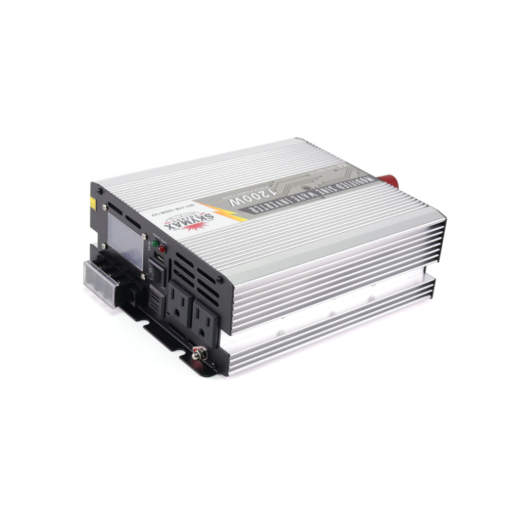 SkyMax Thunderbolt 12 Volt 1200 Watt Modified Sine Wave Inverter (Outl ...
